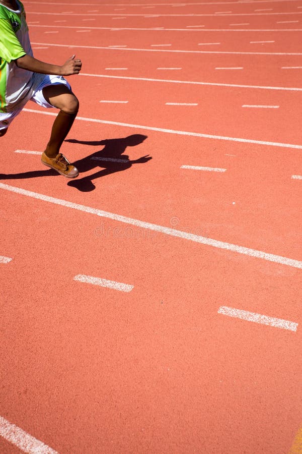 Kid Runing on Track in the Stadium Stock Image - Image of runner, race ...