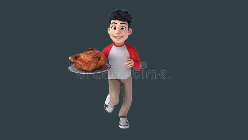 Kid Running with a Chicken (with Alpha Channel Included Stock Video ...