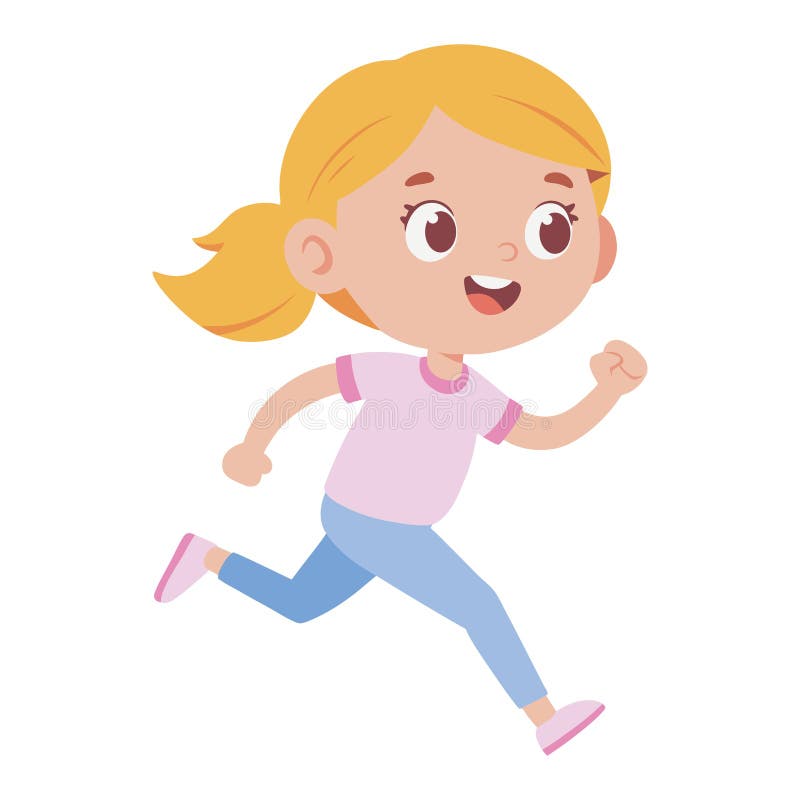 Kid Running Smiling Active Sport Stock Illustration - Illustration of ...