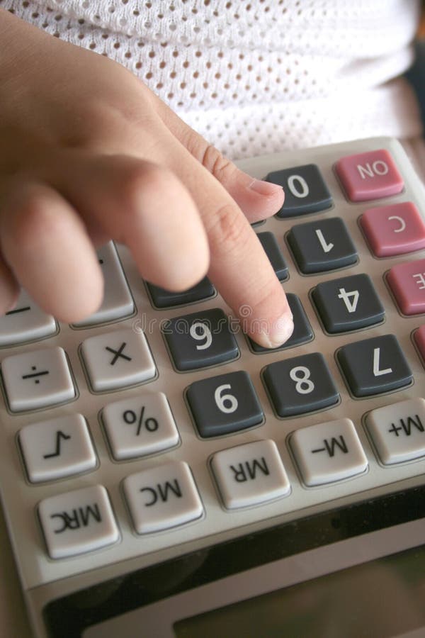 Kid S Hand Using Calculator Stock Photo - Image of education, preschool ...