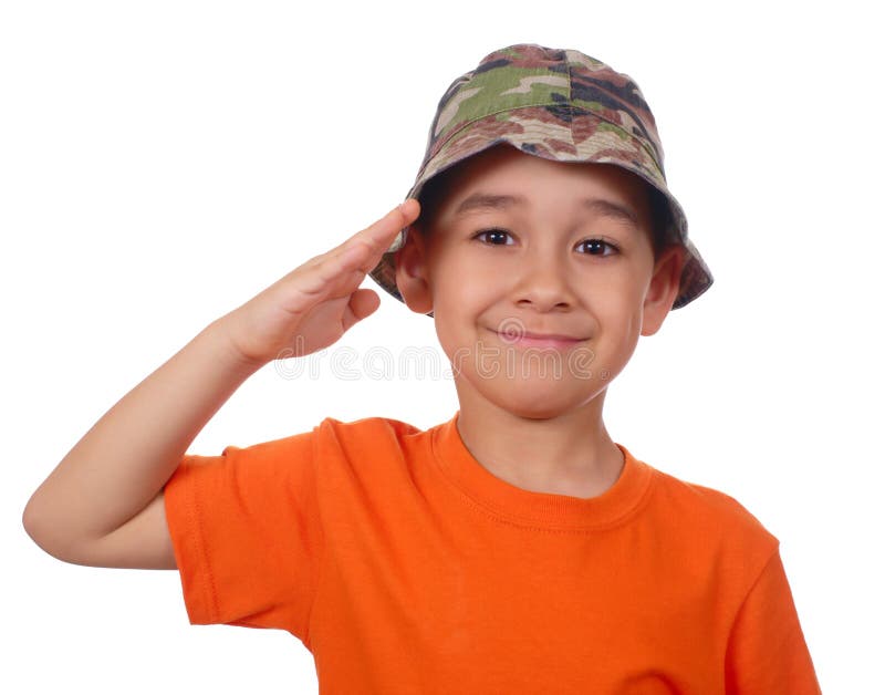 Kid saluting stock photo. Image of male, child, salute - 18449860