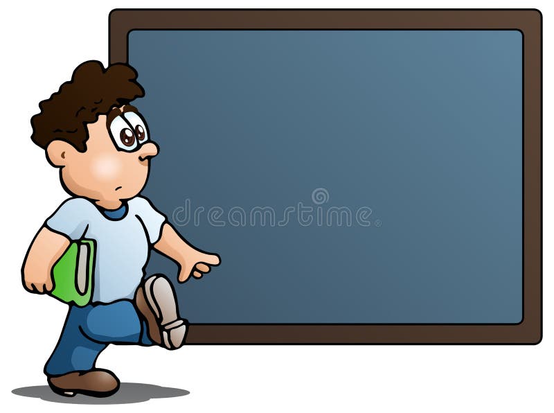 Kid See Board on Isolated White Stock Illustration - Illustration of ...