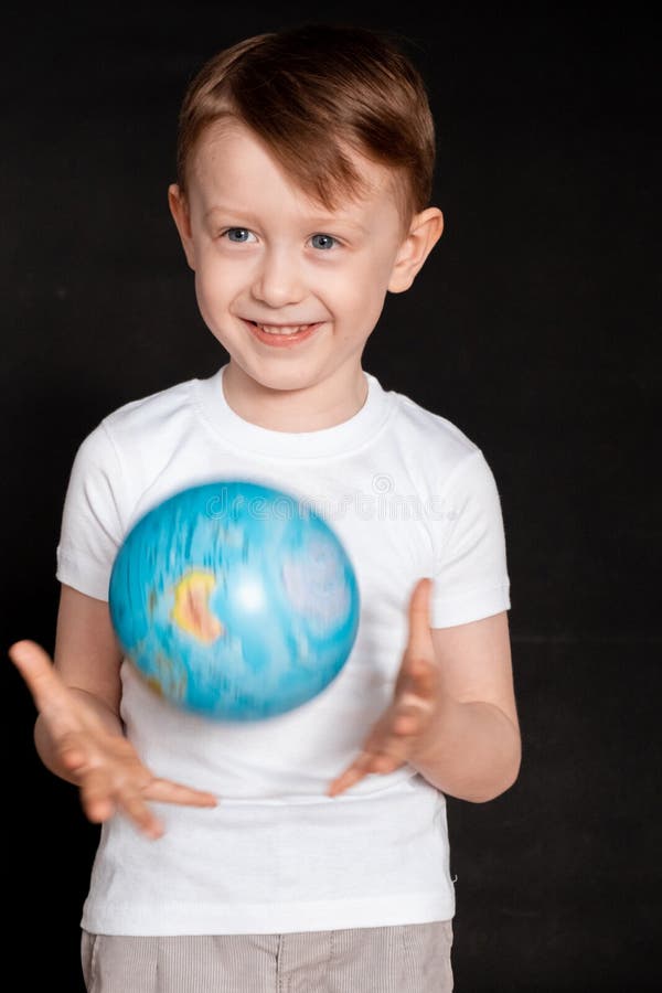 Kid in Self Isolation Looking at Globe Learning about Covid-19 ...