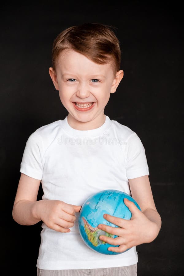 Kid in Self Isolation Looking at Globe Learning about Covid-19 ...