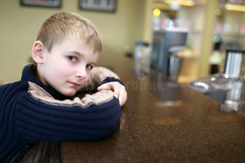 Kid sitting at bar stock image. Image of healthy, concept - 131285713