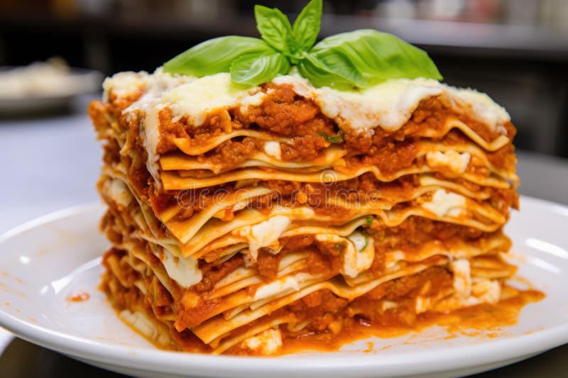 Kid-sized Portions of Lasagna with Lots of Cheese Stock Image - Image ...