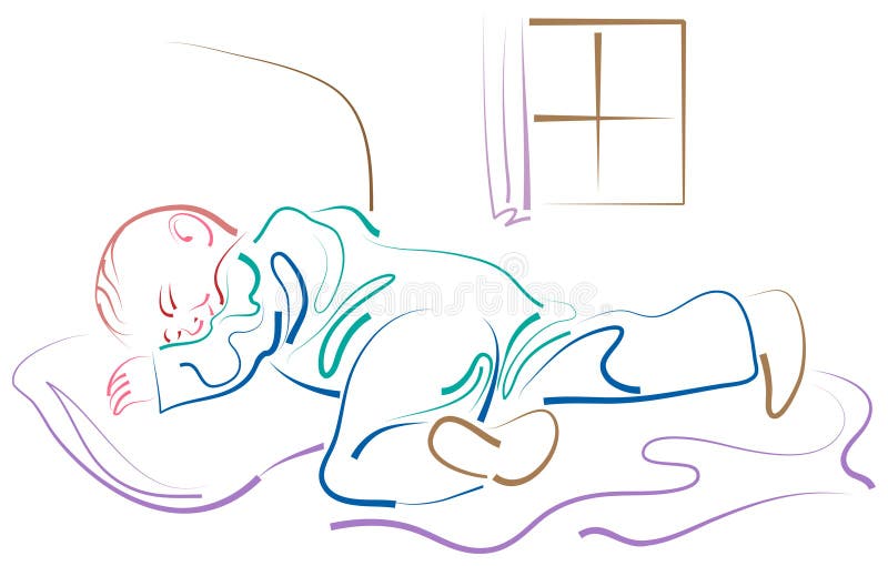 Kid sleep stock vector. Illustration of bedtime, lying - 56927555