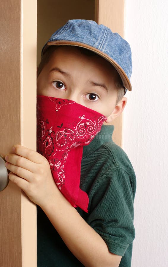 Kid sneaking stock image. Image of portrait, enter, face - 13557657