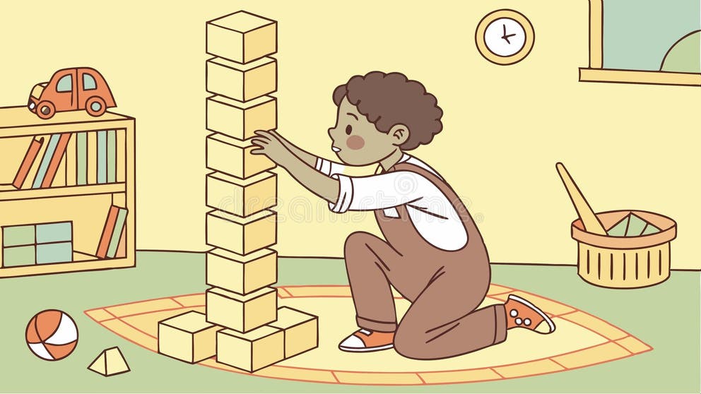 Kid Stacking Blocks, Classroom Play Learn, Educational Fun, Indoor ...