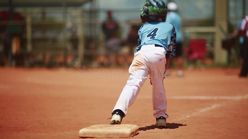Cute Kid Running and Sliding on Home Plate during Baseball Game Stock ...
