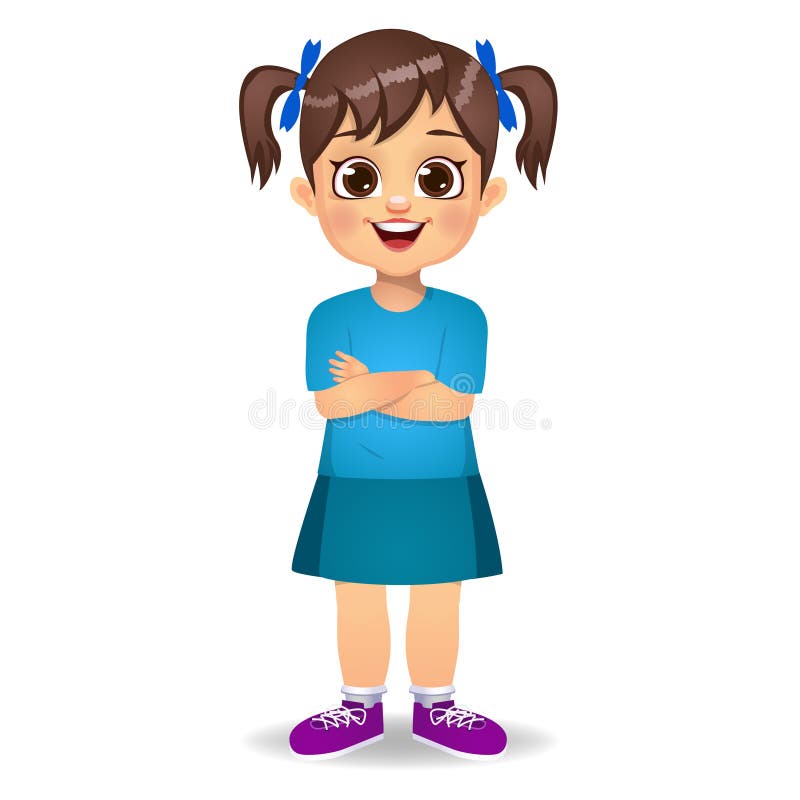 Kid Standing with Hands Crossed Vector Stock Illustration ...