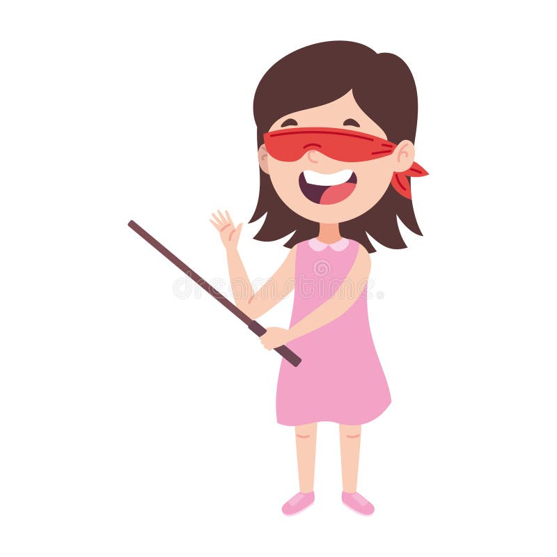 Kid with stick hitting stock vector. Illustration of playing - 350960980