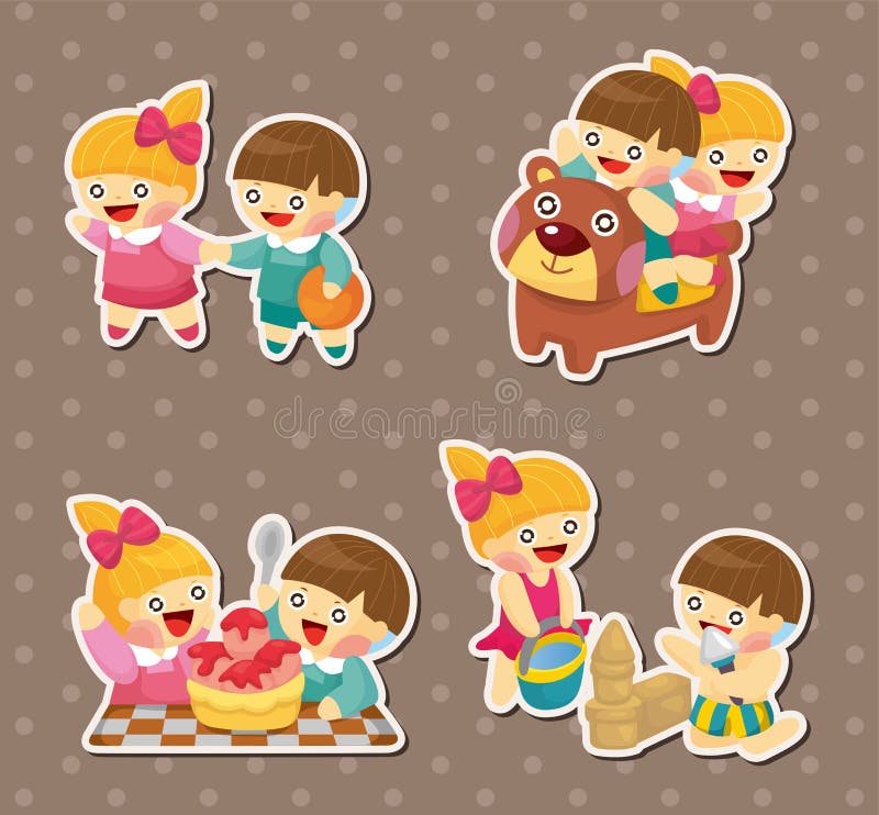 Kid stickers stock vector. Illustration of activities - 26517917