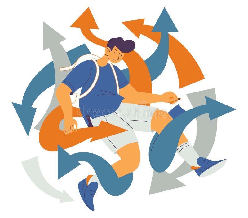 Kid Stress Lost Arrows Stock Illustrations – 1 Kid Stress Lost Arrows ...