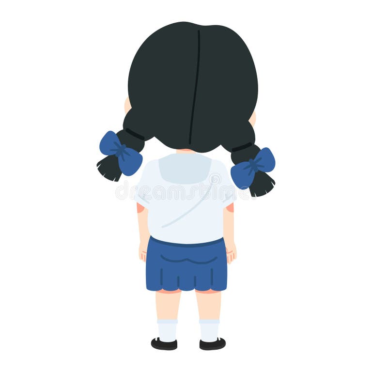 Kid Student Back View of Character Stock Vector - Illustration of ...