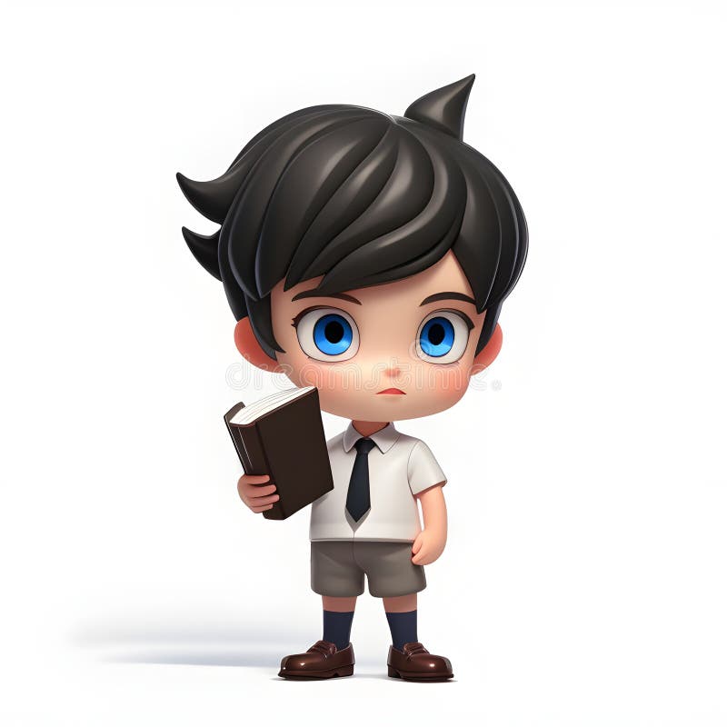 Kid Student 3D Character Holding Book Ai Generated Stock Illustration ...
