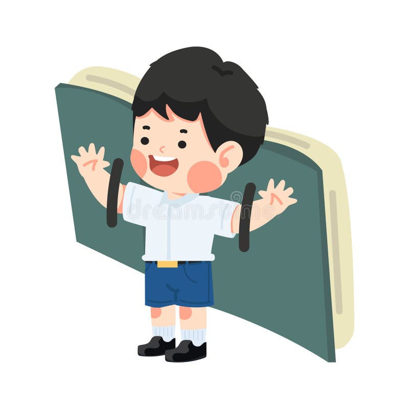 Kid Student Flying on a Big Open Book Stock Vector - Illustration of ...