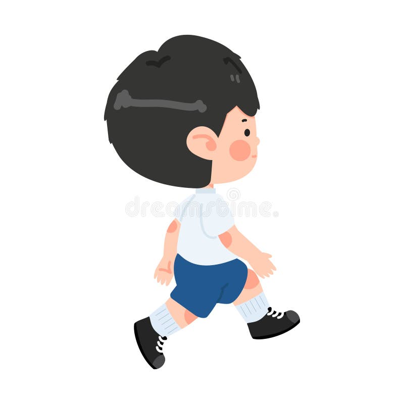 Kid Student Walking Middle School Stock Vector - Illustration of male ...