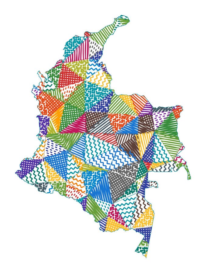 Kid style map of Colombia. stock vector. Illustration of capital ...