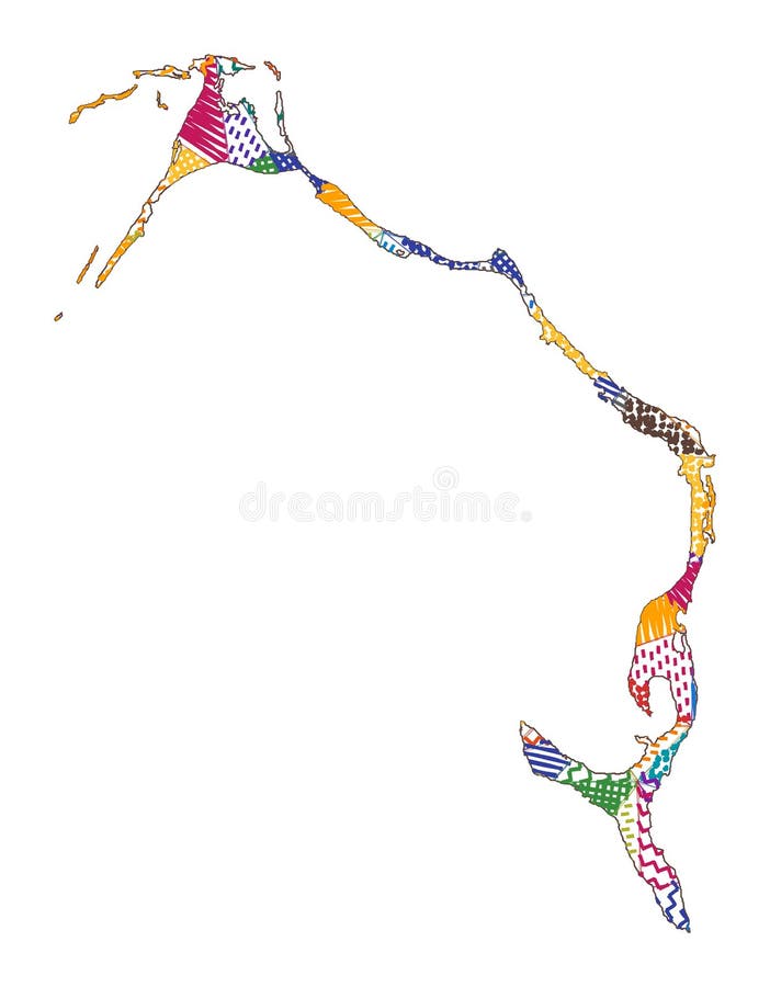 Kid Style Map of Eleuthera. Stock Vector - Illustration of decoration ...