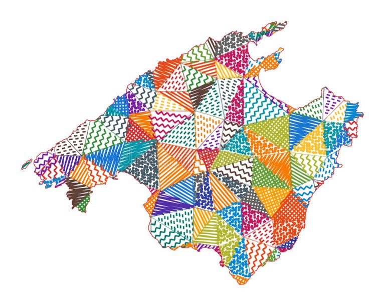 Kid style map of Majorca. stock vector. Illustration of information ...