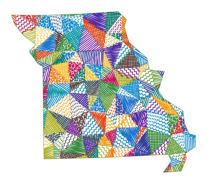Kid style map of Missouri. stock vector. Illustration of north - 224302874