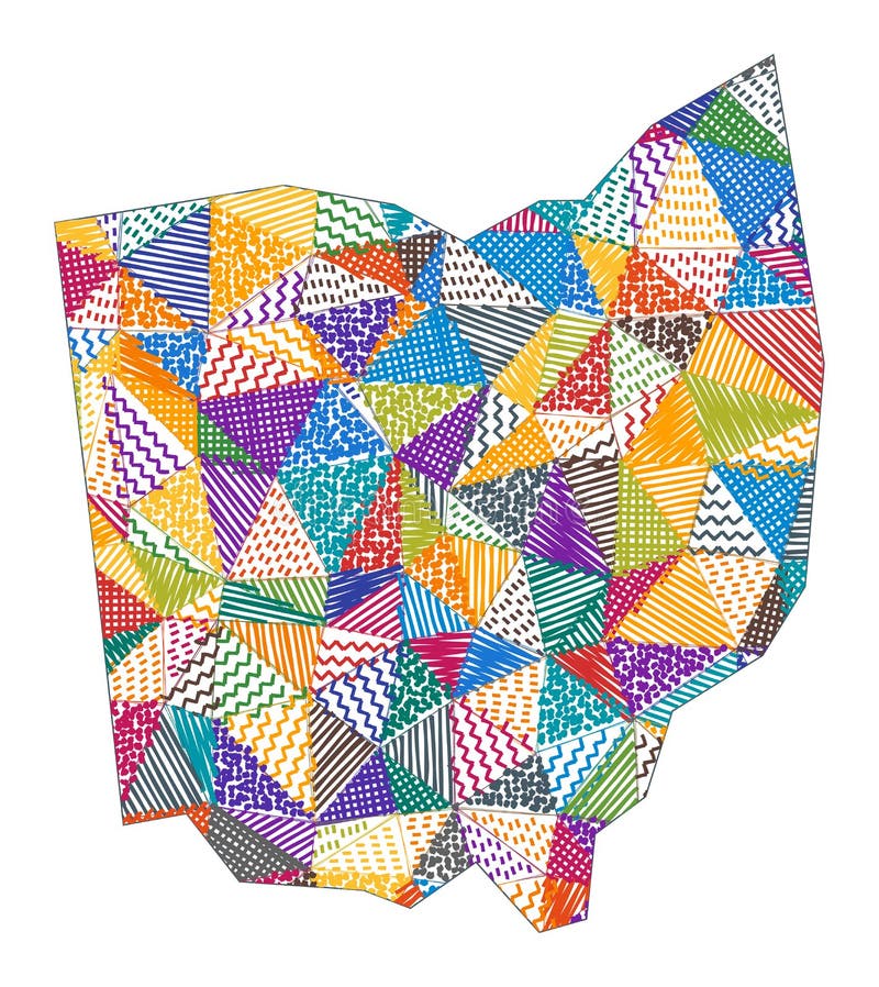 Kid style map of Ohio. stock vector. Illustration of concept - 226995908