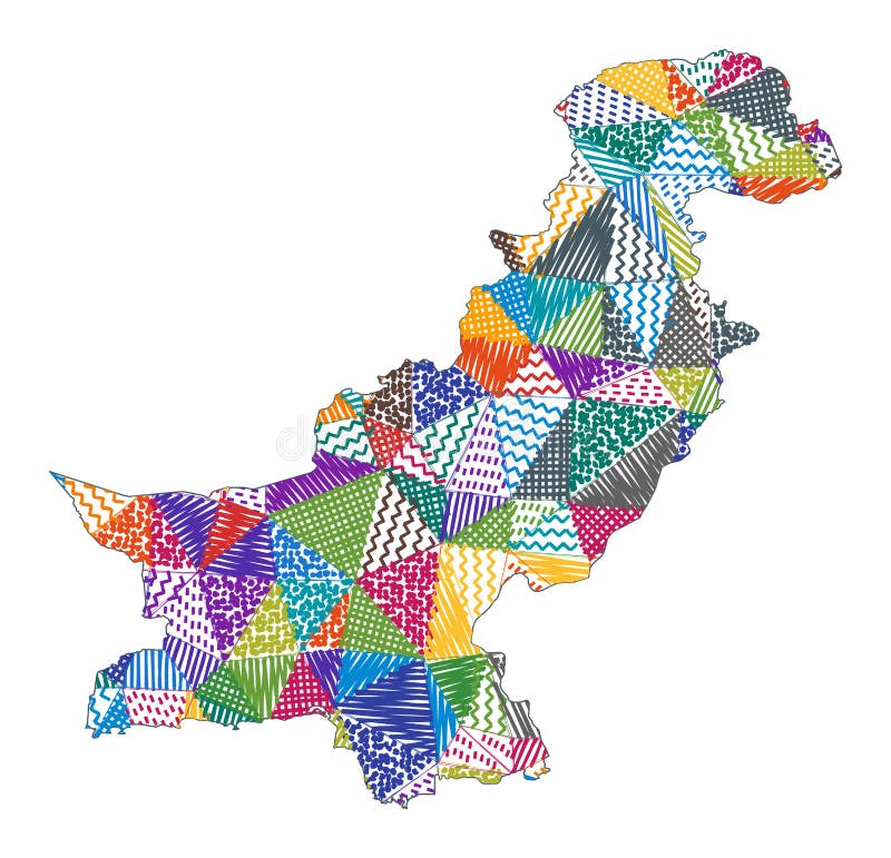 Map of Pakistan. stock vector. Illustration of mesh - 225157815
