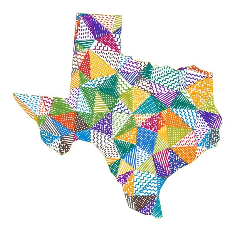 Kid style map of Texas. stock vector. Illustration of banner - 225736698