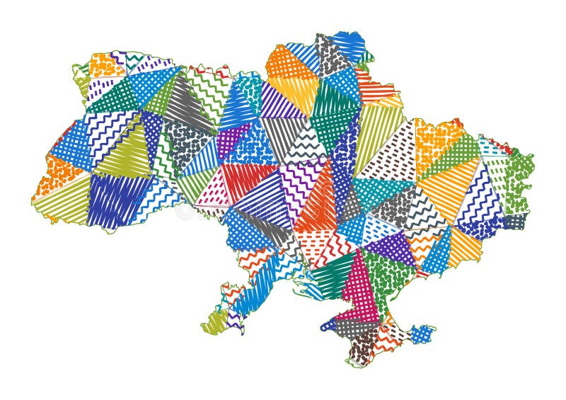 Kid style map of Ukraine. stock vector. Illustration of line - 226249327