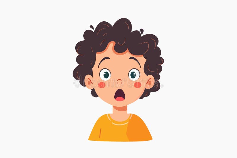 Kid with Surprised Expression Isolated Vector Style Stock Vector ...