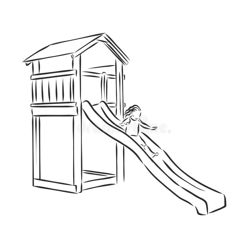 Kid on a Swing Vector Sketch Illustration. Swing Sign Stock ...