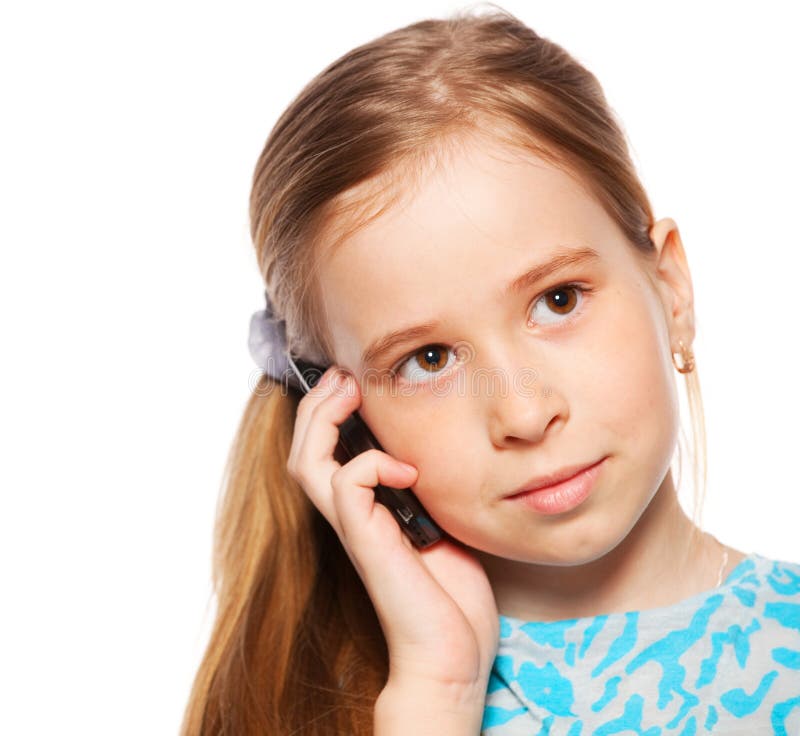 Kid, talking on the phone stock photo. Image of talk - 33009056