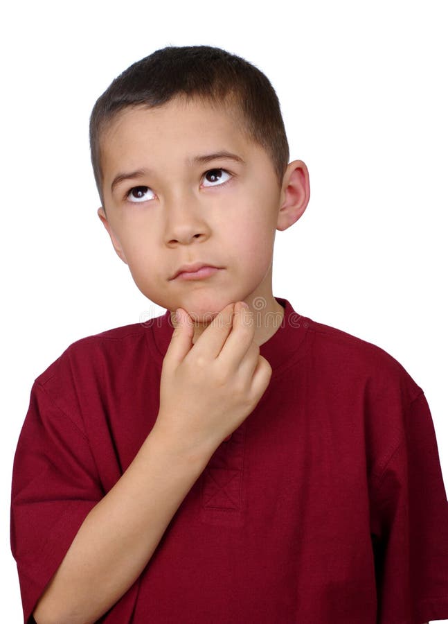 Kid looking up thinking stock image. Image of pondering - 8397955