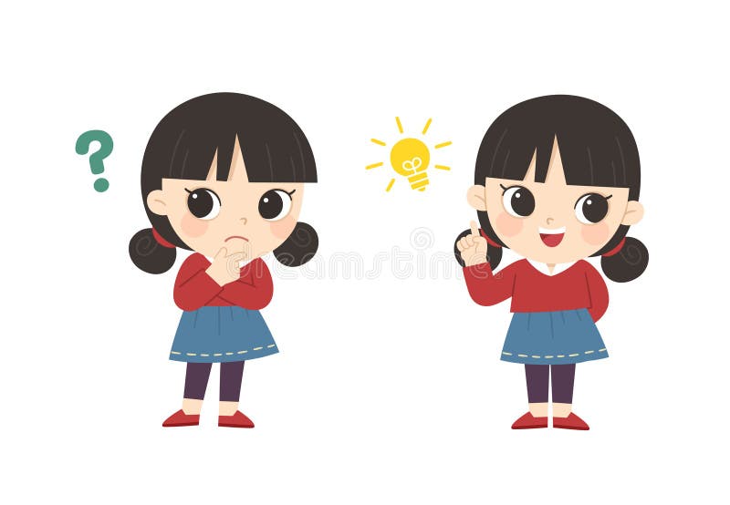Kid Thinking and Search for Idea Process. Stock Vector - Illustration ...