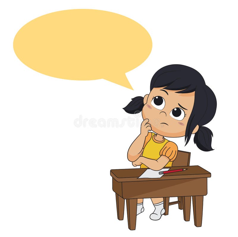 Kid Thinking.vector and Illustration. Stock Vector - Illustration of ...
