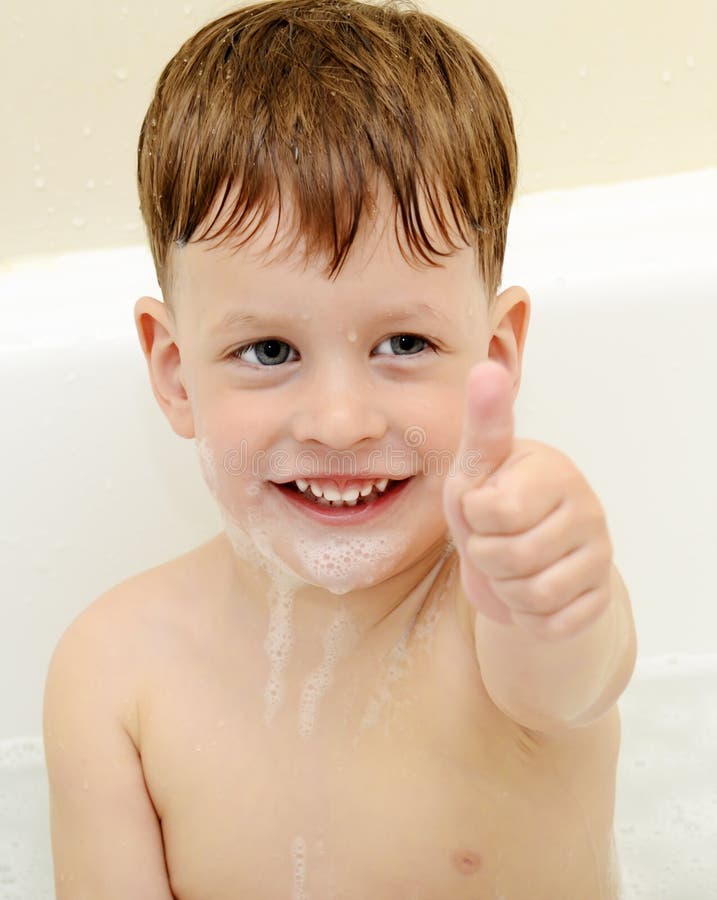 Young Boy in Bath with Soap Stock Photo - Image of body, diving: 32685090