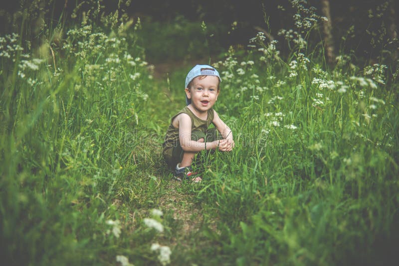 Child Exploring Nature, Joyful Expression Stock Image - Image of ...