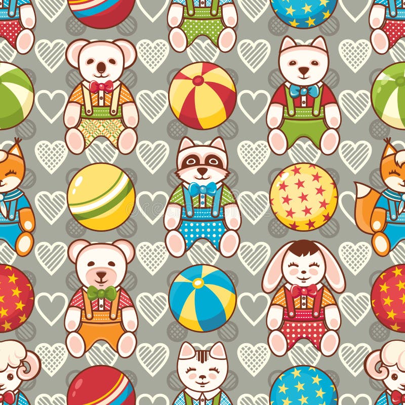 Kid Toy Seamless Pattern. Design Element for Postcard, Banner, Flyer ...