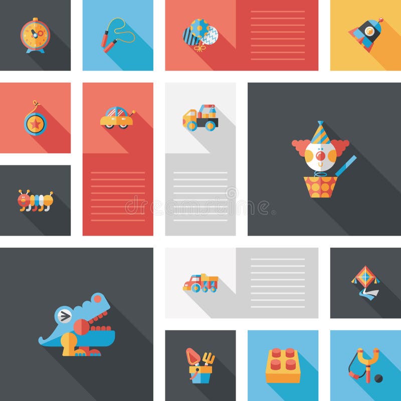 Kid Toys Flat App Ui Background,eps10 Stock Vector - Illustration of ...