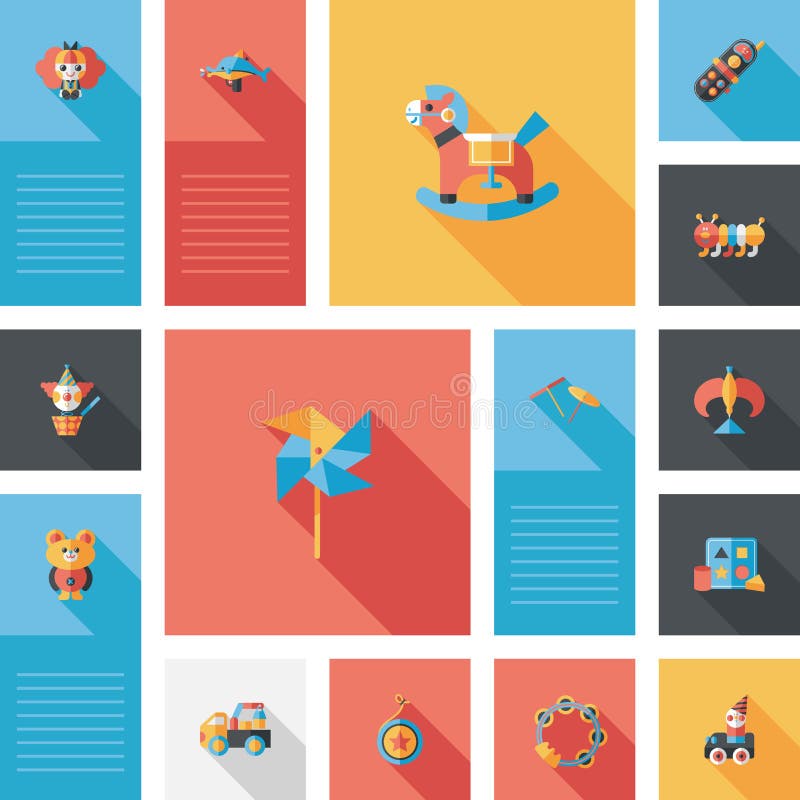 Kid Toys Flat App Ui Background,eps10 Stock Vector - Illustration of ...