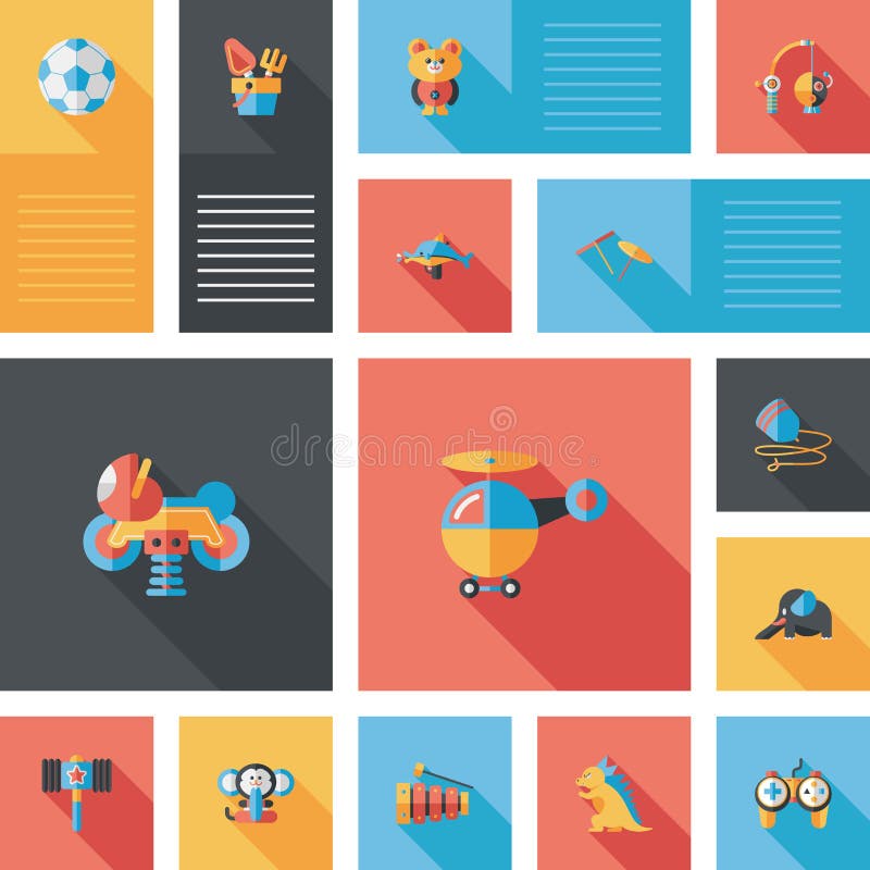 Kid Toys Flat App Ui Background,eps10 Stock Vector - Illustration of ...