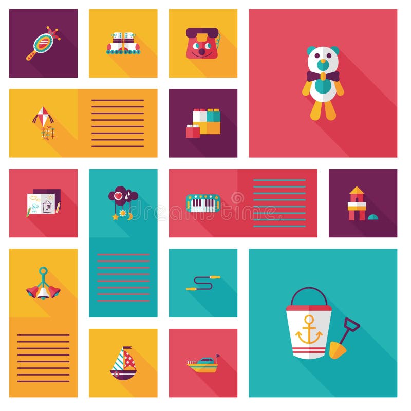 Kid Toys Flat App Ui Background,eps10 Stock Vector - Illustration of ...