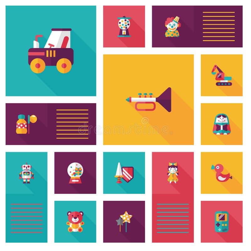 Kid Toys Flat App Ui Background,eps10 Stock Vector - Illustration of ...