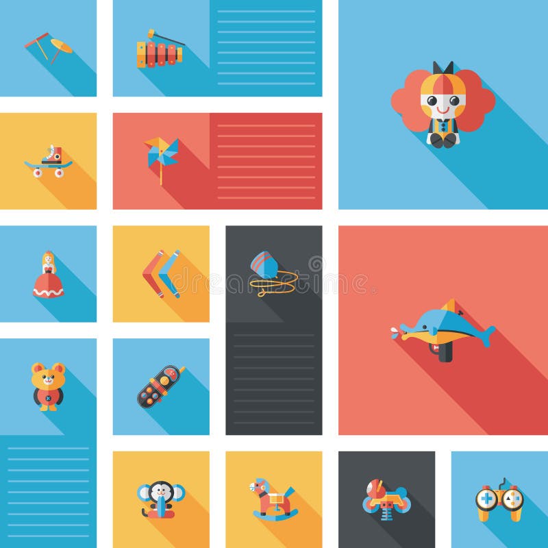 Kid Toys Flat App Ui Background,eps10 Stock Vector - Illustration of ...