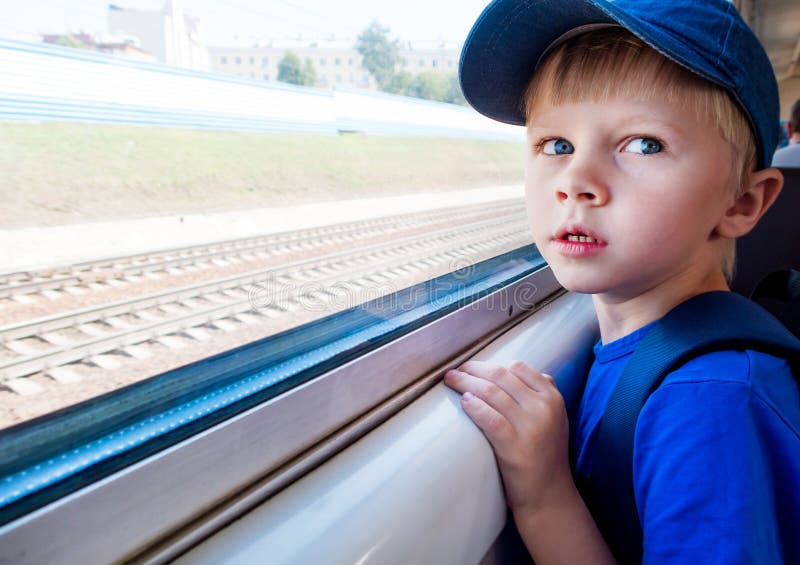 Kid in the Train stock image. Image of rail, little - 184197193