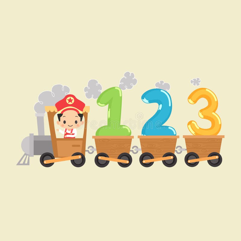 Cartoon Kids With 123 Numbers Stock Vector - Illustration of happy ...