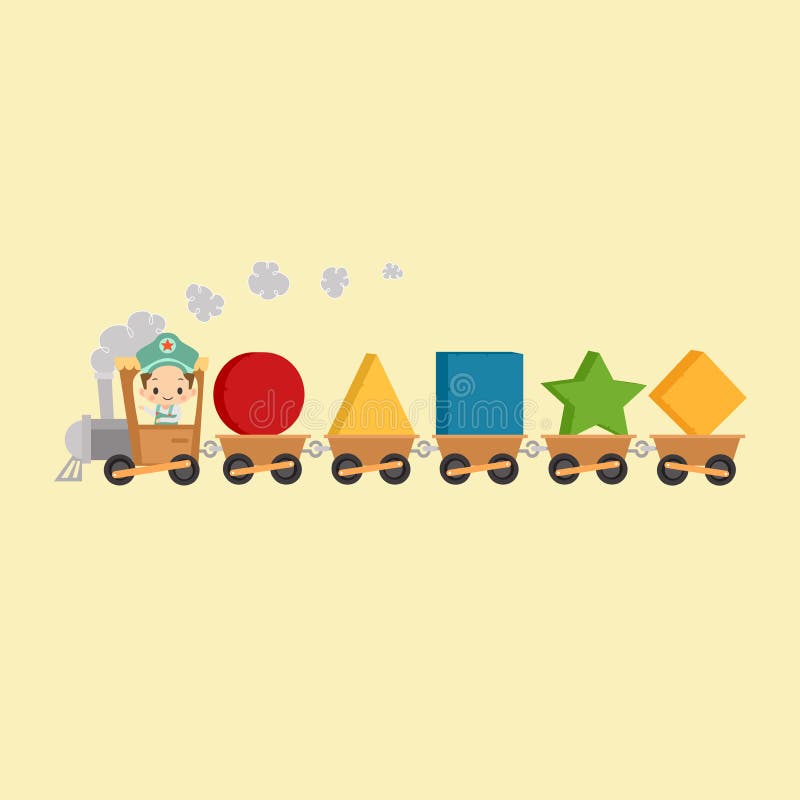Kid Train with Shapes stock vector. Illustration of diamond - 60656590