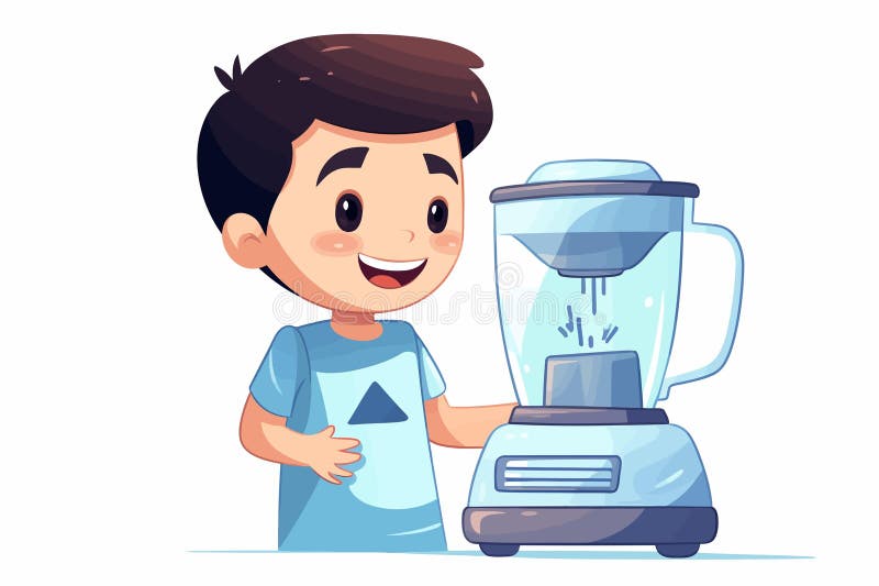Kid Using Blender Vector Flat Minimalistic Isolated Vector Style ...