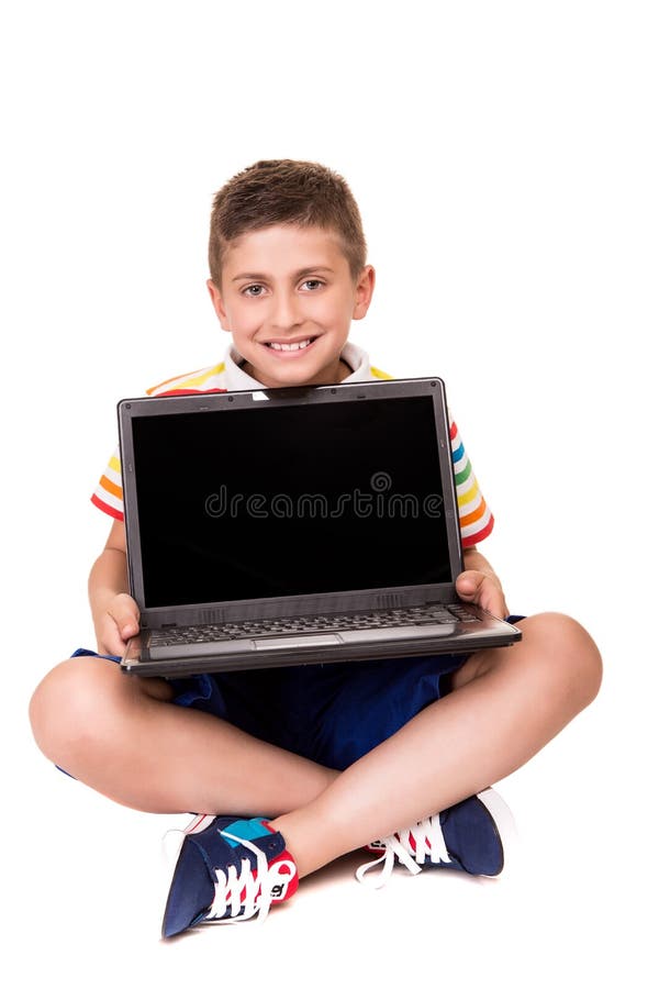 Kid using a computer stock image. Image of student, lifestyle - 44896611